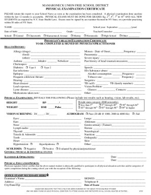 Fillable Online physical examination certificate Fax Email Print ...