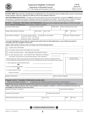Fillable Online USCIS I-9 2019-2023 - Fill and Sign Printable Template ...