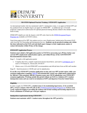 Fillable Online Maintaining Status on OPT STEM Extension Fax Email ...