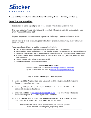 Fillable Online How to Submit a Completed Grant Proposal Fax Email Print - pdfFiller
