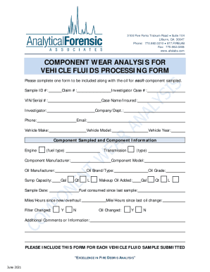 Fillable Online Vehicular Fluid Wear Analysis Form Fax Email Print ...