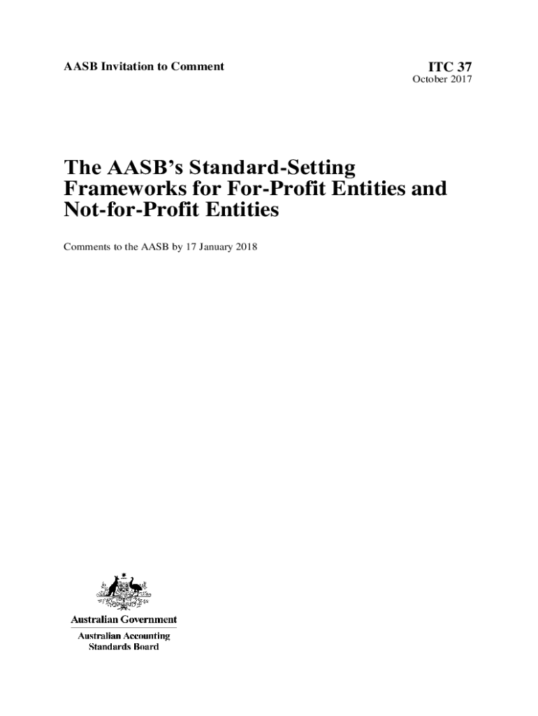 Fillable Online The AASB's Standard-Setting Frameworks for For-Profit ...