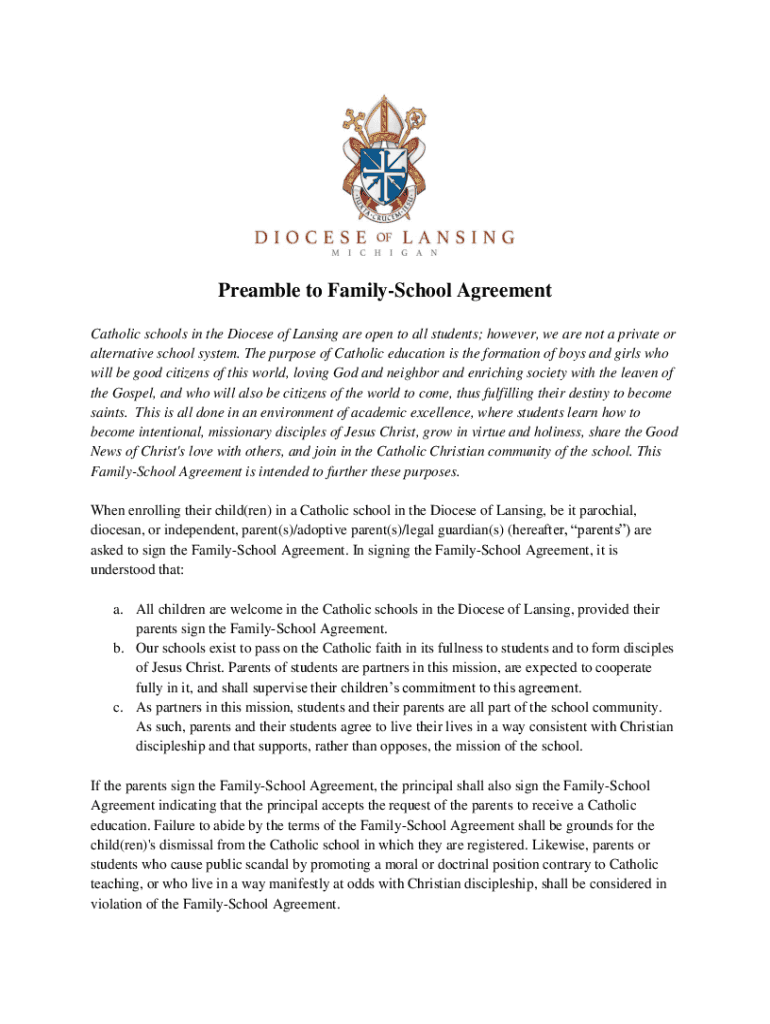 Fillable Online Preamble to Family-School Agreement Fax Email Print ...