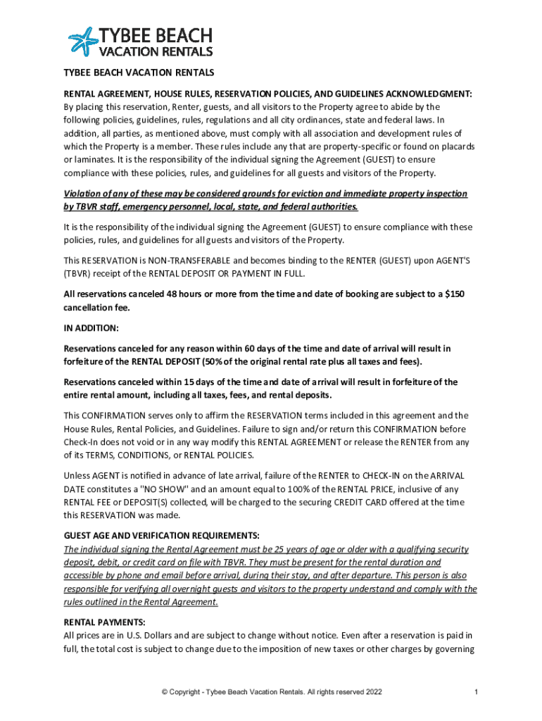 Fillable Online Rental Agreement and House Rules Fax Email Print ...