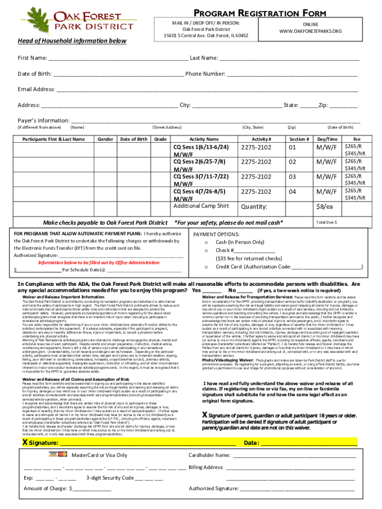 Fillable Online HOUSEHOLD REGISTRATION FORM Fax Email Print - pdfFiller