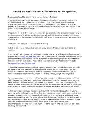 Fillable Online Custody and Parent-time Evaluation Consent and Fee ...