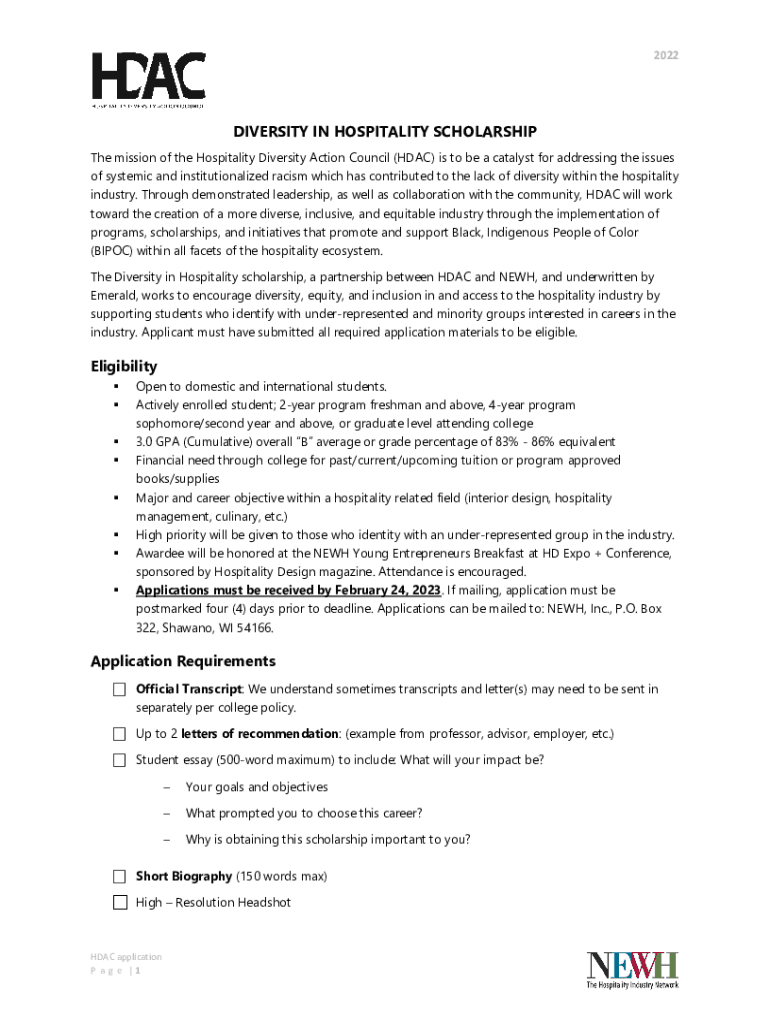 Fillable Online Commercial industry forms Hospitality Diversity Action ...