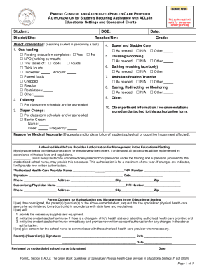 Fillable Online AUTHORIZATION for Management of Oxygen in Educational ...