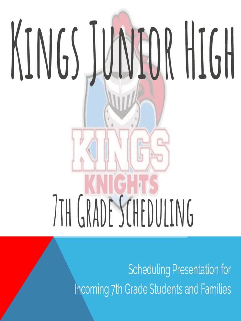 Fillable Online Scheduling Presentation for Incoming 7th Grade Students ...