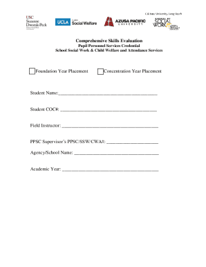 Fillable Online Pupil Personnel Services Credential in School Social ...