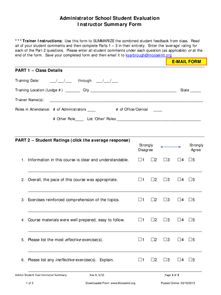 Fillable Online Student Feedback Forms (SFFs) Fax Email Print - pdfFiller