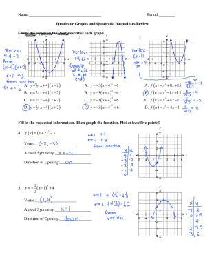Fillable Online Graph a Quadratic Inequality in Two Variables (Form ...