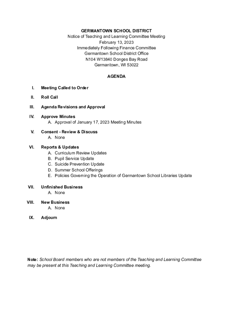 Fillable Online germantown school district notice of board of education ... Fax Email Print ...