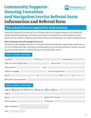 Fillable Online Housing Transition and Navigation Service Referral Form ...