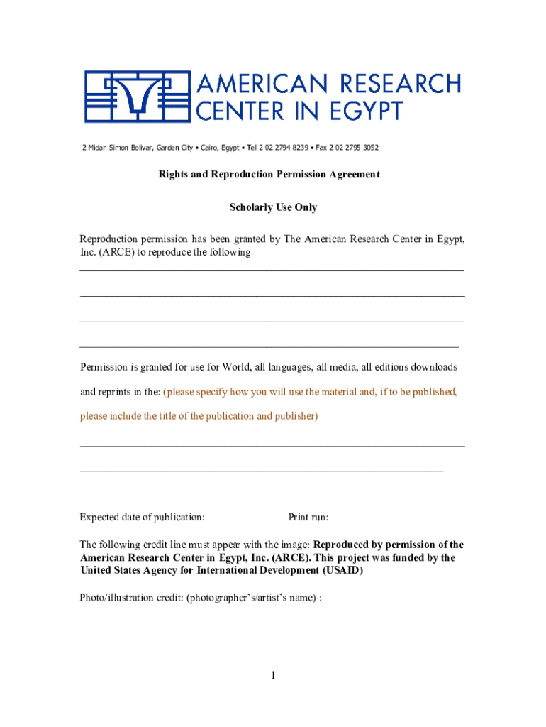 Fillable Online The American Research Center in Egypt's (ARCE) ... Fax Email Print - pdfFiller
