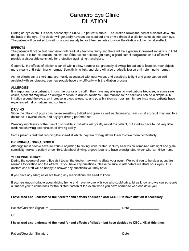 Fillable Online Why Do I Need to Get My Eyes Dilated? Fax Email Print ...