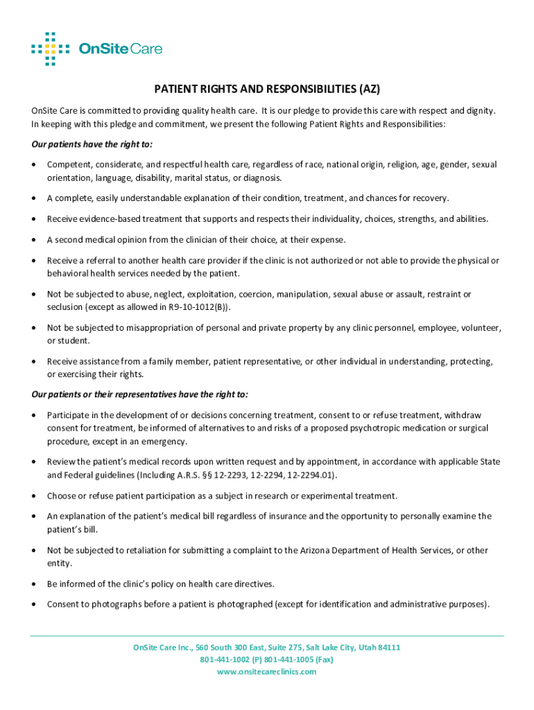 Fillable Online Patient Rights and Responsibilities - Behavioral Health ...