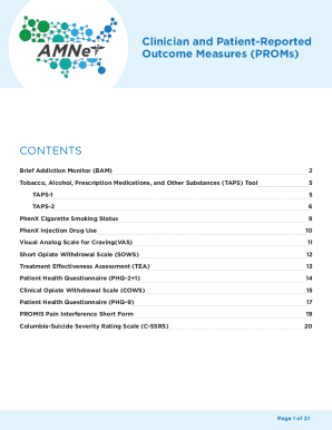 Fillable Online Clinician and Patient-Reported Outcome Measures (PROMs ...