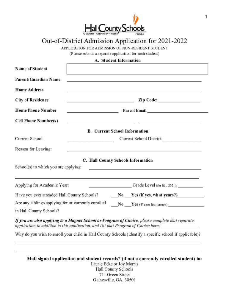 Fillable Online APPLICATION FOR NON-RESIDENT STUDENT Fax Email Print ...