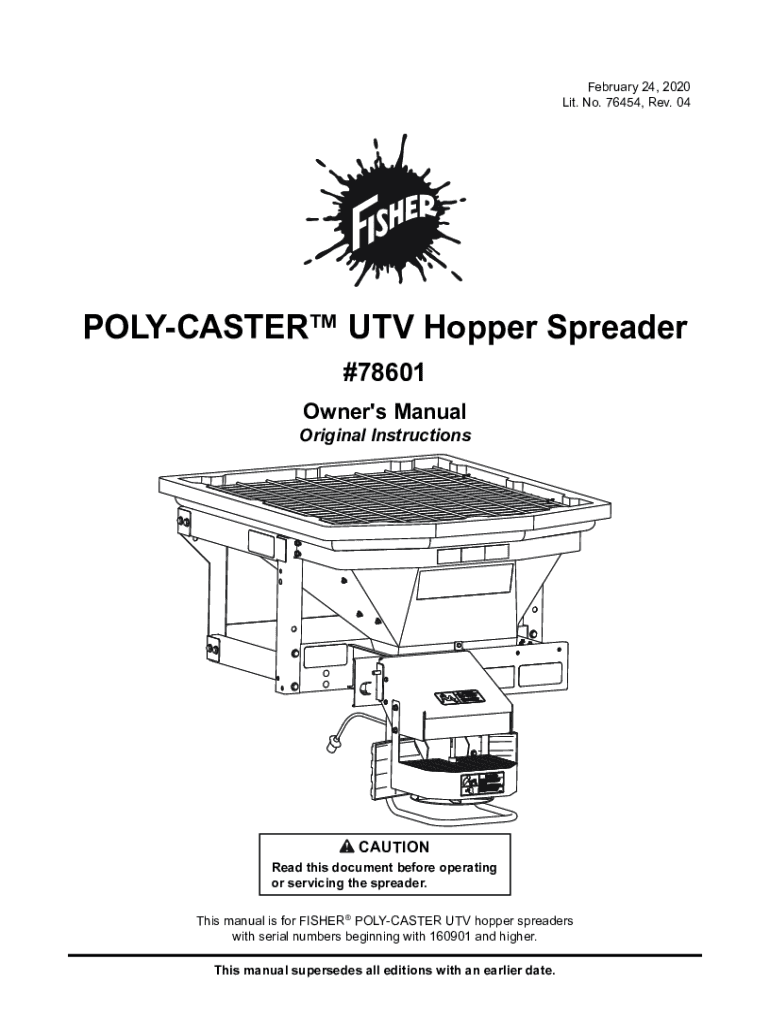 Fillable Online OM POLY-CASTER UTV Hopper Spreader Serial #160901 ...