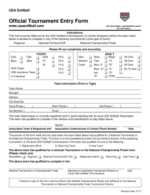 Fillable Online Official Tournament Entry Form - cloudfront.net Fax Email Print - pdfFiller