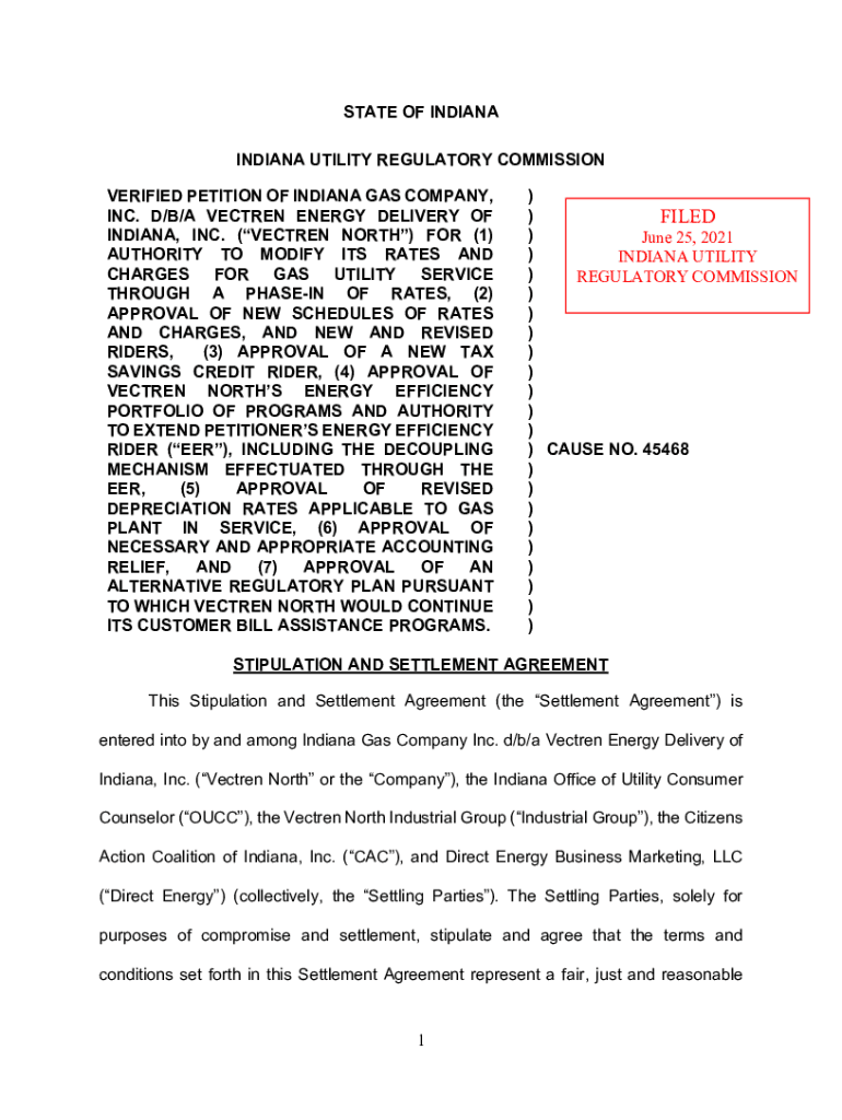 Fillable Online 45468 CLEAN Stipulation and Settlement Agreement ...