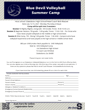 Fillable Online Volleyball Registration form QR Fax Email Print - pdfFiller