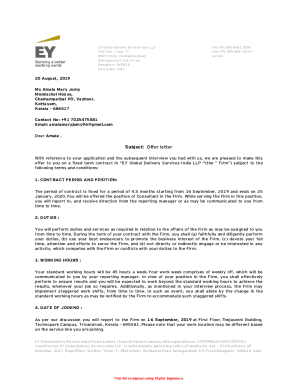 Fillable Online EY GLOBAL DELIVERY SERVICES INDIA PRIVATE LIMITED Fax ...