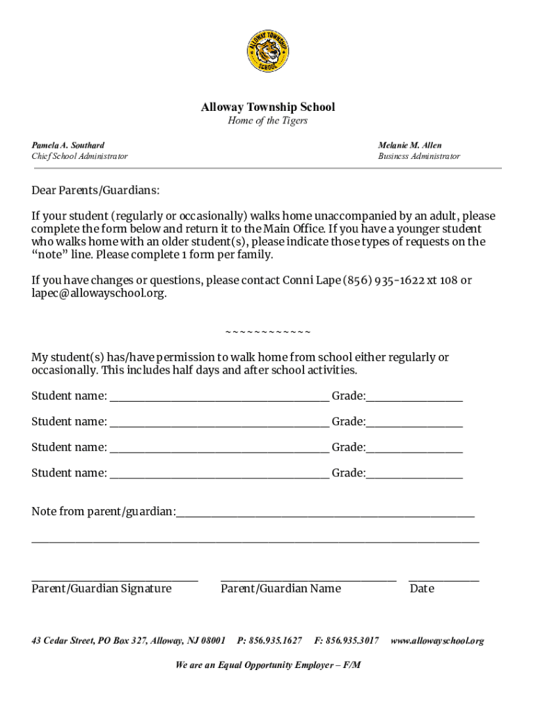 Fillable Online Student Walker Form.docx Fax Email Print - pdfFiller