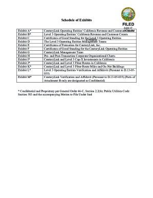 Fillable Online LIST OF EXHIBITS Sample Clauses Fax Email Print - pdfFiller