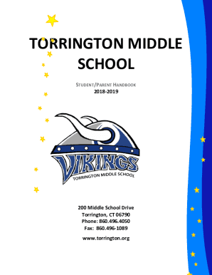Fillable Online TMS Student Handbook - Torrington Middle School Fax ...