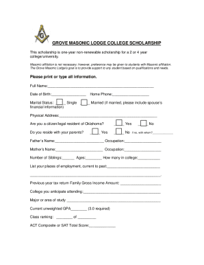 Fillable Online Grand Lodge Ancient Free and Accepted Masons of South ...