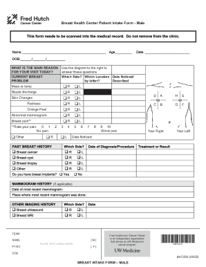 Fillable Online BREAST HEALTH INTAKE FORM Fax Email Print - pdfFiller