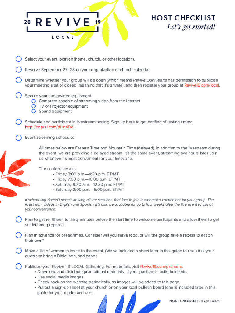 Fillable Online Event Host Checklist - National Day of Prayer Task Force Fax Email Print - pdfFiller