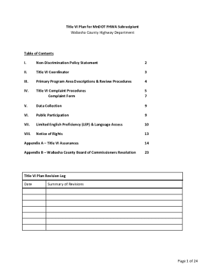 Fillable Online Subrecipient Title-VI-Plan-Template-11150998-v1 Fax Email Print - pdfFiller