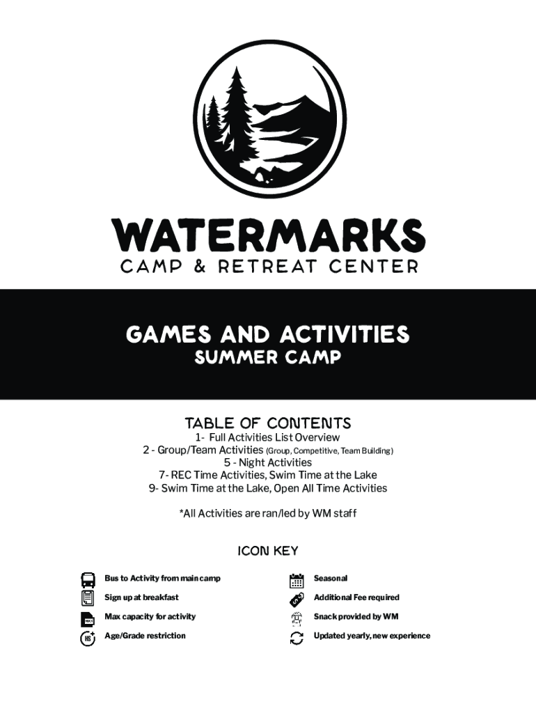 Fillable Online Watermarks camp Culture reviews in Scottsville, VA Fax ...