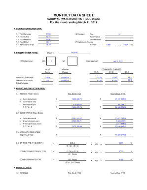 Fillable Online MONTHLY DATA SHEET Fax Email Print - pdfFiller