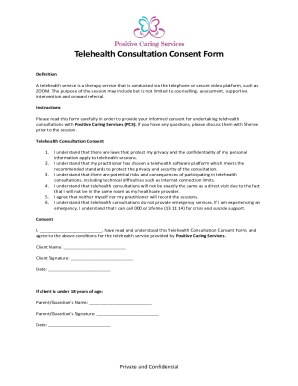 Fillable Online Telehealth Consultation Consent Form Fax Email Print ...