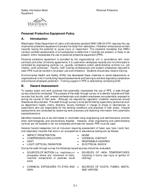 Fillable Online guidelines for personal protective equipment (ppe)ehs ...