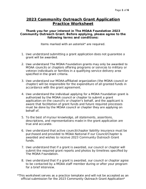 MOAA - Community Outreach Grants Doc Template | pdfFiller