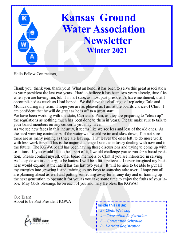 Fillable Online A great time was had by... - Kansas Ground Water ...