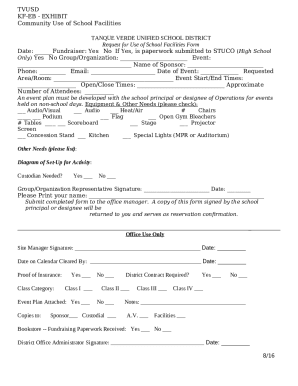 school/facility activity request for building use Doc Template | pdfFiller
