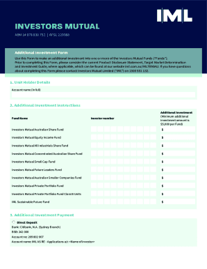 Fillable Online Additional Investment Request Form Fax Email Print ...