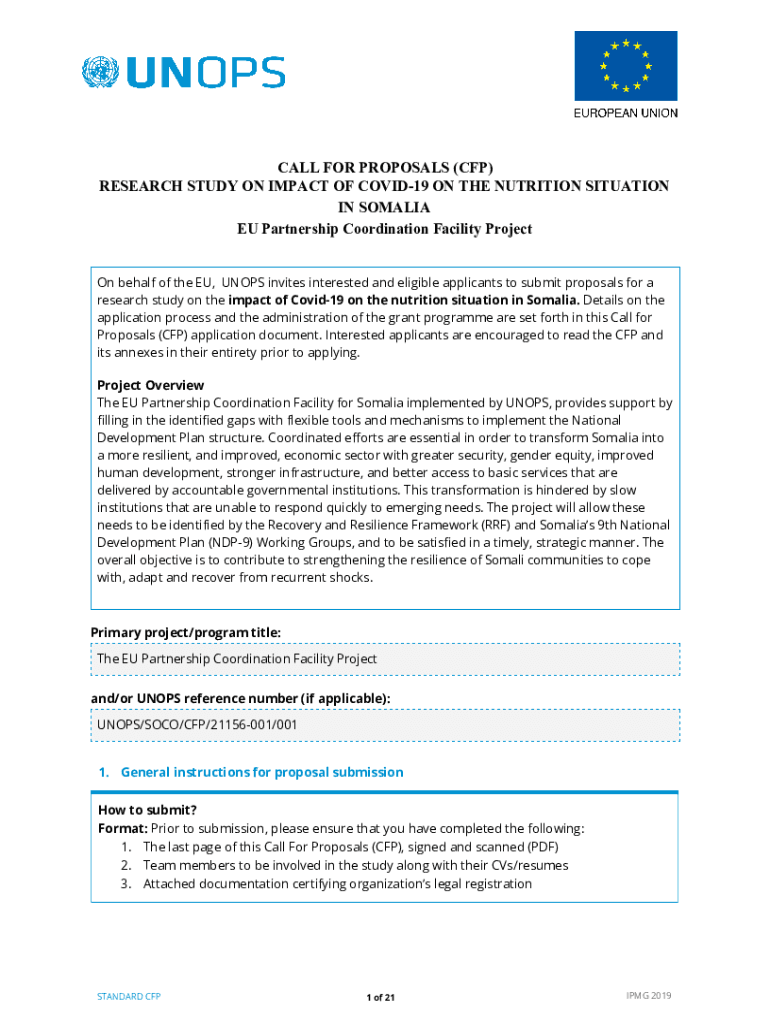 Fillable Online Call for Proposals (CFP) Research Study on impact of ... Fax Email Print - pdfFiller