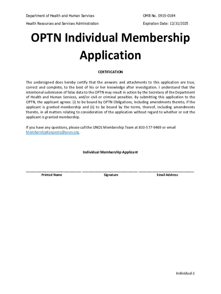 Fillable Online OPTN Data Collection Forms for UNet Fax Email Print ...