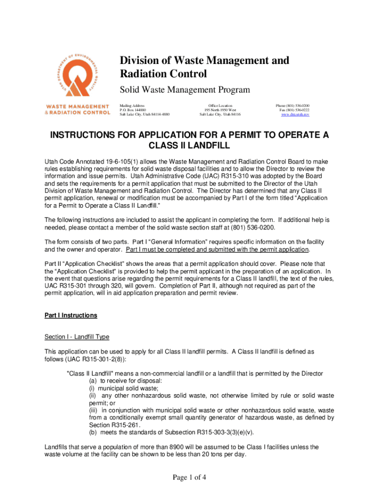 Fillable Online Class II Permit Application Form Instructions Fax Email ...