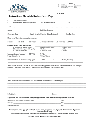 Fillable Online school board of levy county instructional materials ...