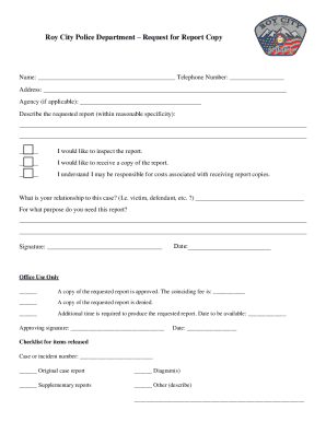 Fillable Online Police Department - Records/Evidence Clerk Fax Email ...