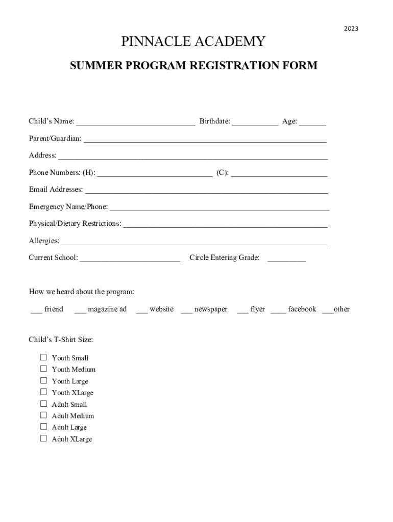 Fillable Online 6th Grade (Age 4-12) Fax Email Print - pdfFiller