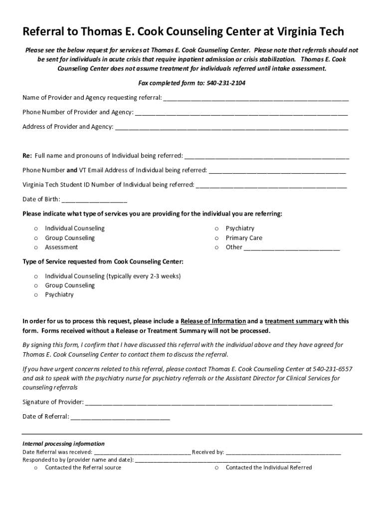 Fillable Online Outside Provider Referral Form Fax Email Print - pdfFiller